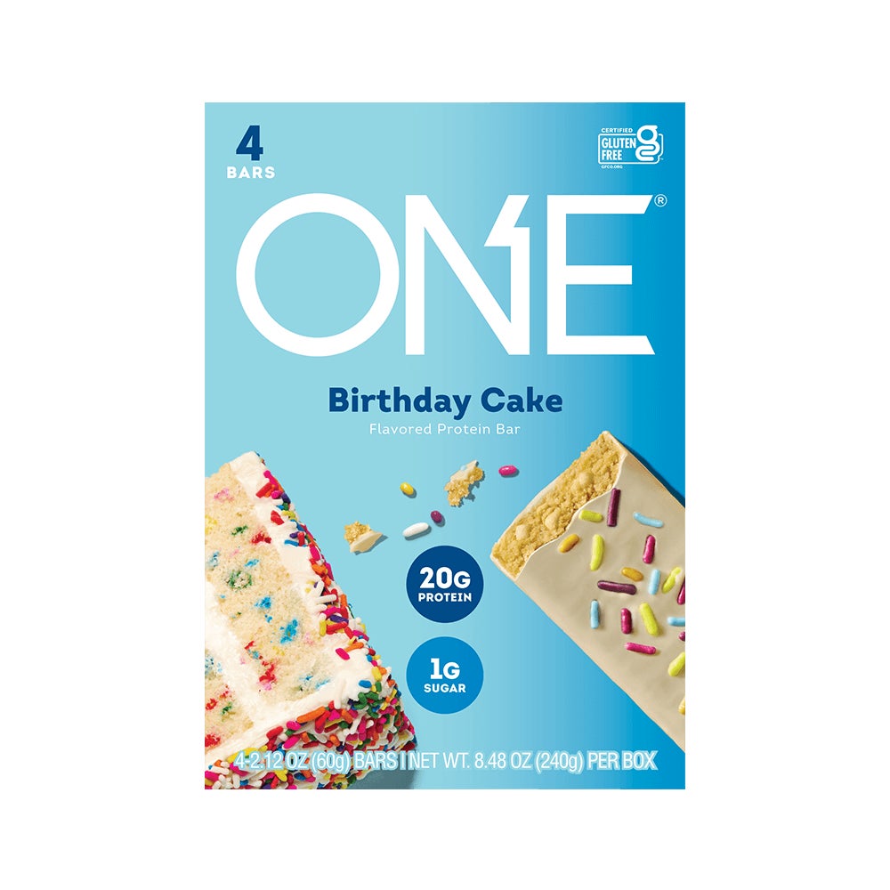 ONE BARS Birthday Cake Flavored Protein Bars, 2.12 oz, 4 count box