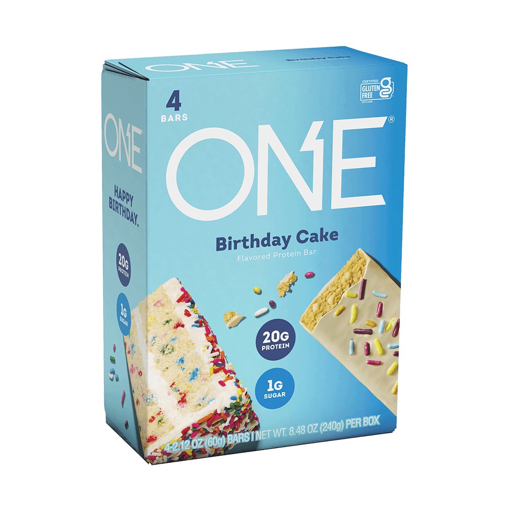 ONE BARS Birthday Cake Flavored Protein Bars, 2.12 oz, 4 count box