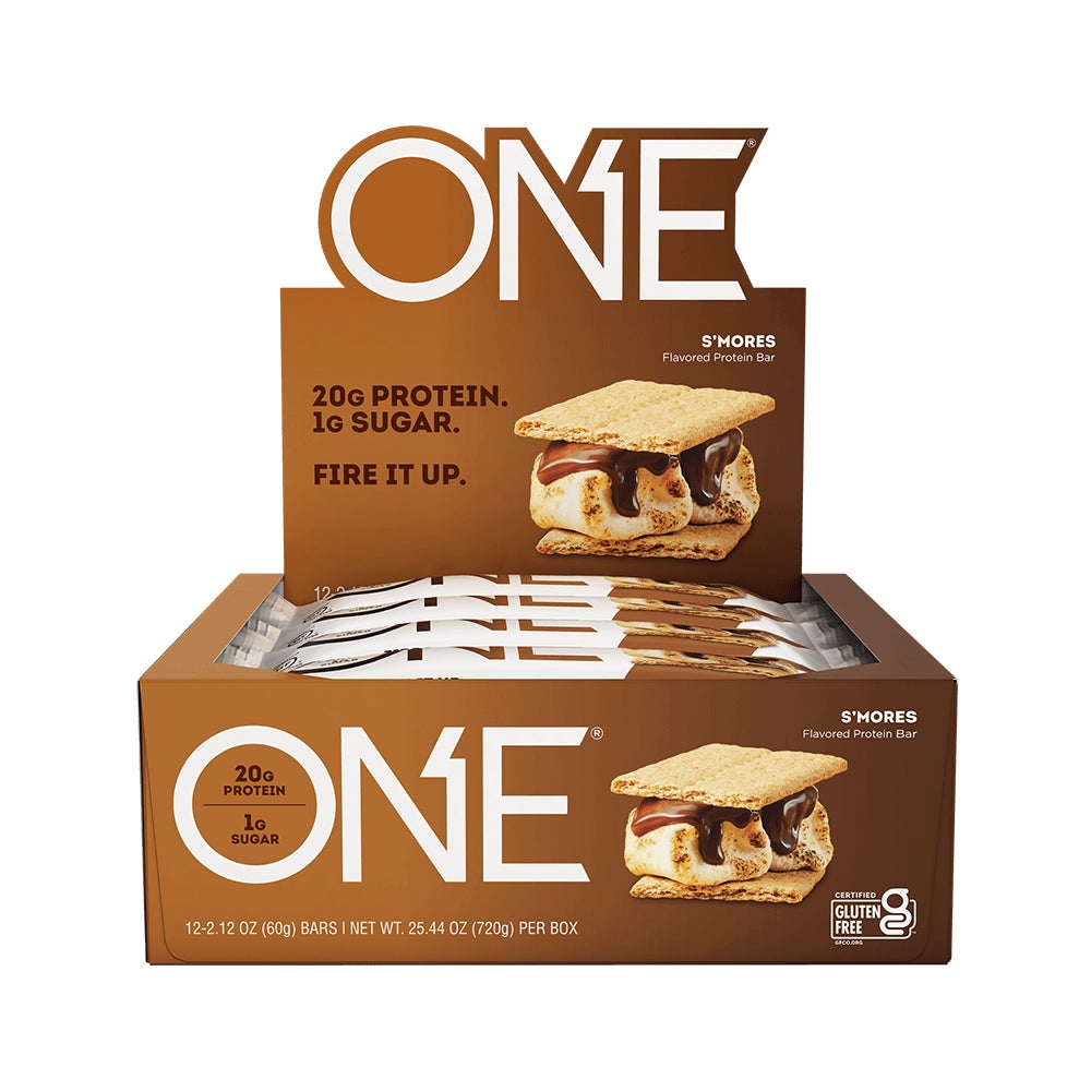 ONE BARS S'mores Flavored Protein Bars, 2.12 oz, 12 count box