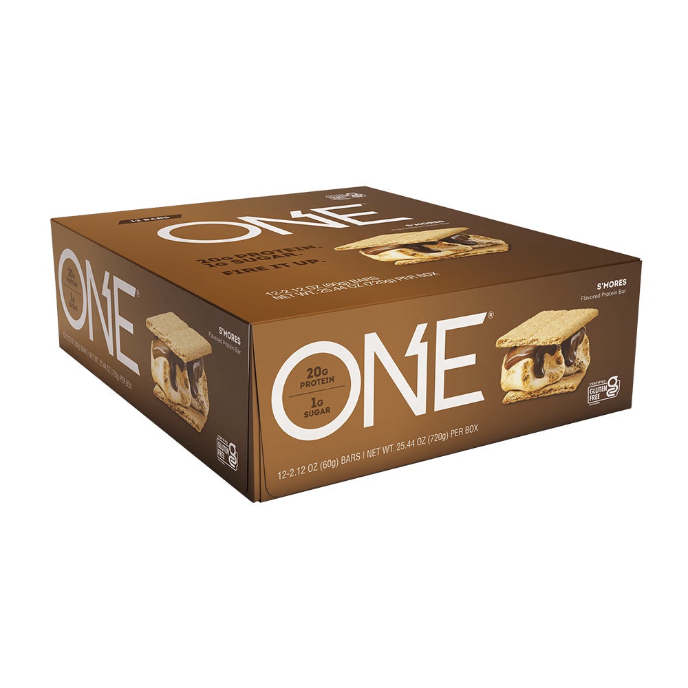 ONE BARS S'mores Flavored Protein Bars, 2.12 oz, 12 count box