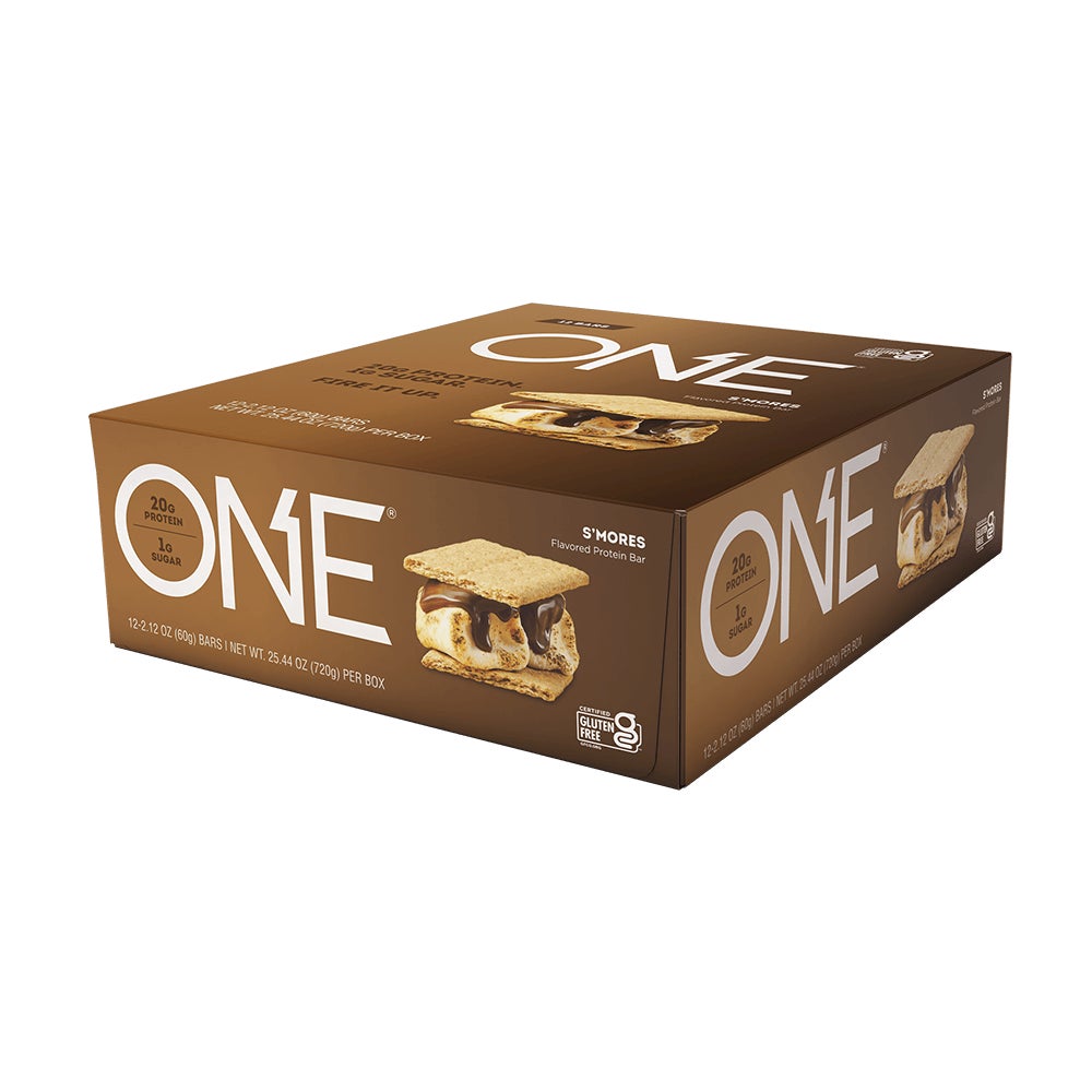 ONE BARS S'mores Flavored Protein Bars, 2.12 oz, 12 count box
